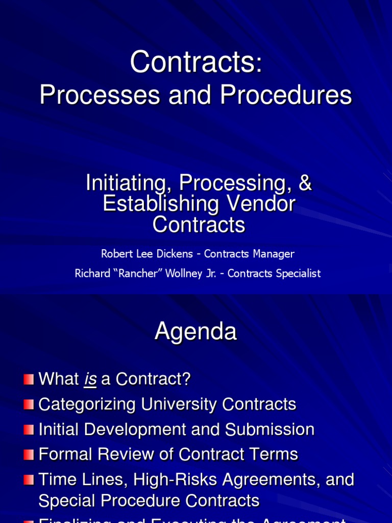 PPT:- Contract 101 | Contractual Term | Procurement