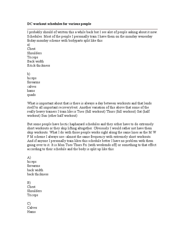 Doggcrapp Workout Schedules | PDF | Physical Exercise | Sports