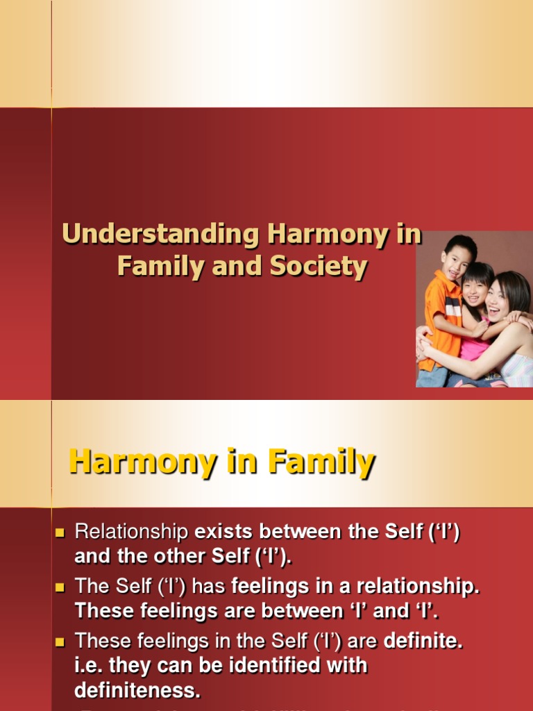Understanding Harmony in Family and Society | PDF | Love | Self