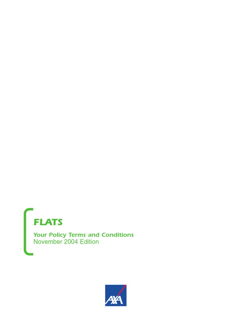 AXA Flats Insurance Policy Guide | PDF | Costs In English Law | Insurance