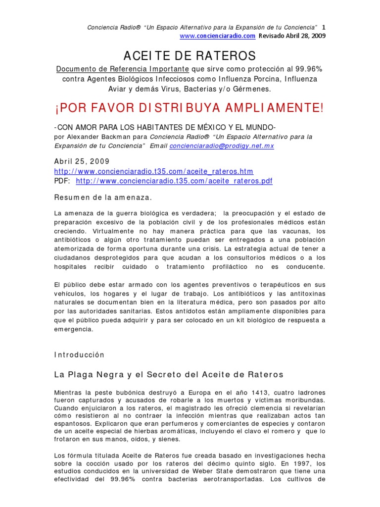 Aceite Rateros | PDF