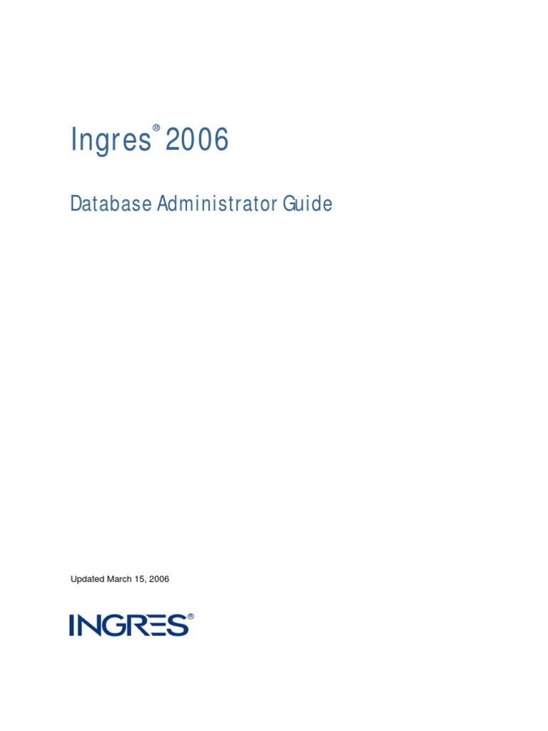 Ingres Database Administrator Guide PDF | PDF | Databases | Database Index