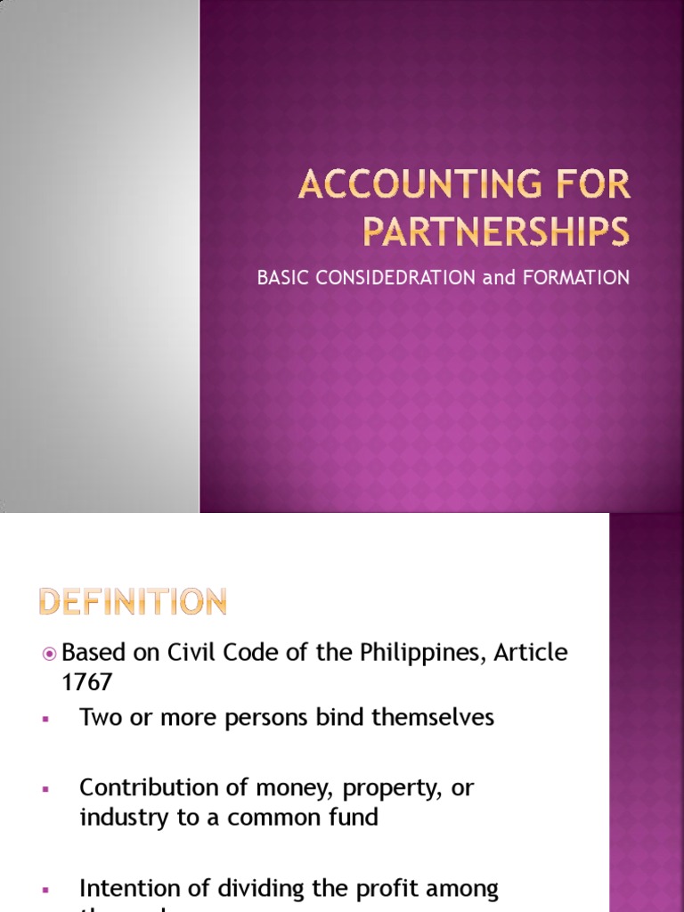 Accounting For Partnerships-Basic Consideration | PDF | Partnership ...