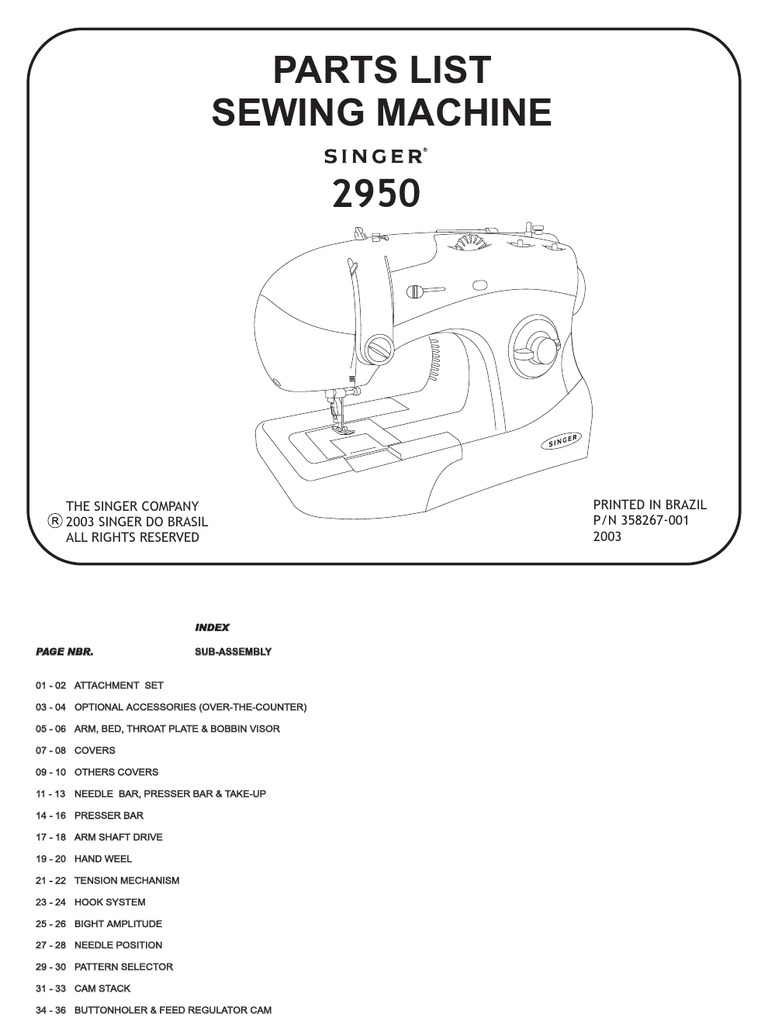 SINGER Sewing Machine 2950 | PDF | Sewing Machine | Belt (Mechanical)