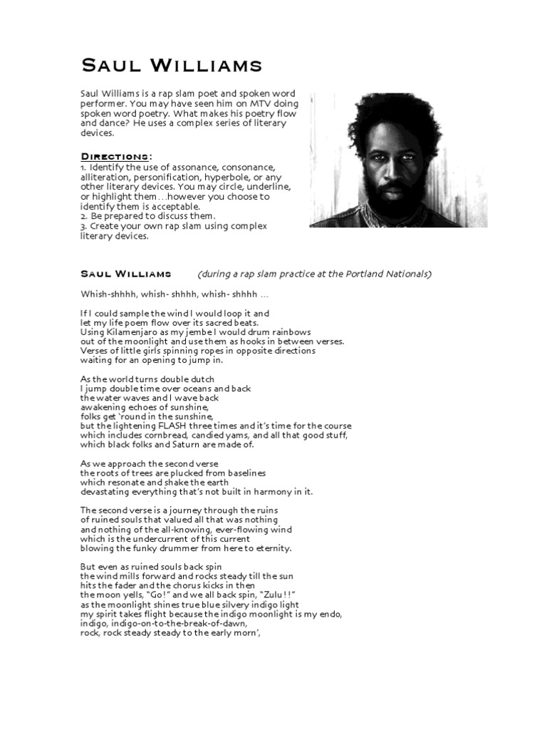 Saul Williams Rap | PDF | Poetry | Hip Hop Music