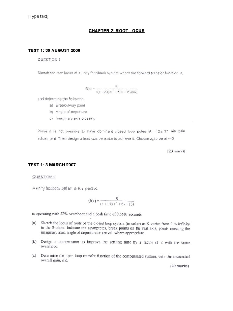 Chapter 2: Root Locus: (Type Text) | PDF | Teaching Methods & Materials