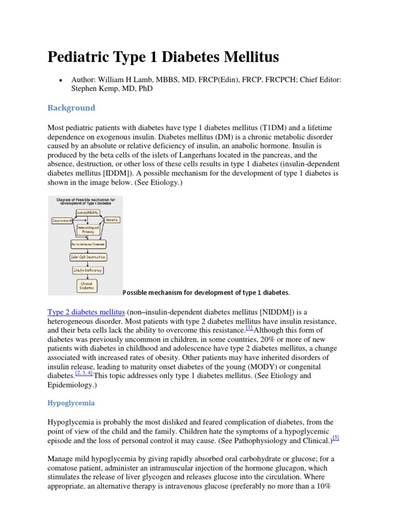 Pediatric Type 1 Diabetes Mellitus | PDF | Glycated Hemoglobin ...