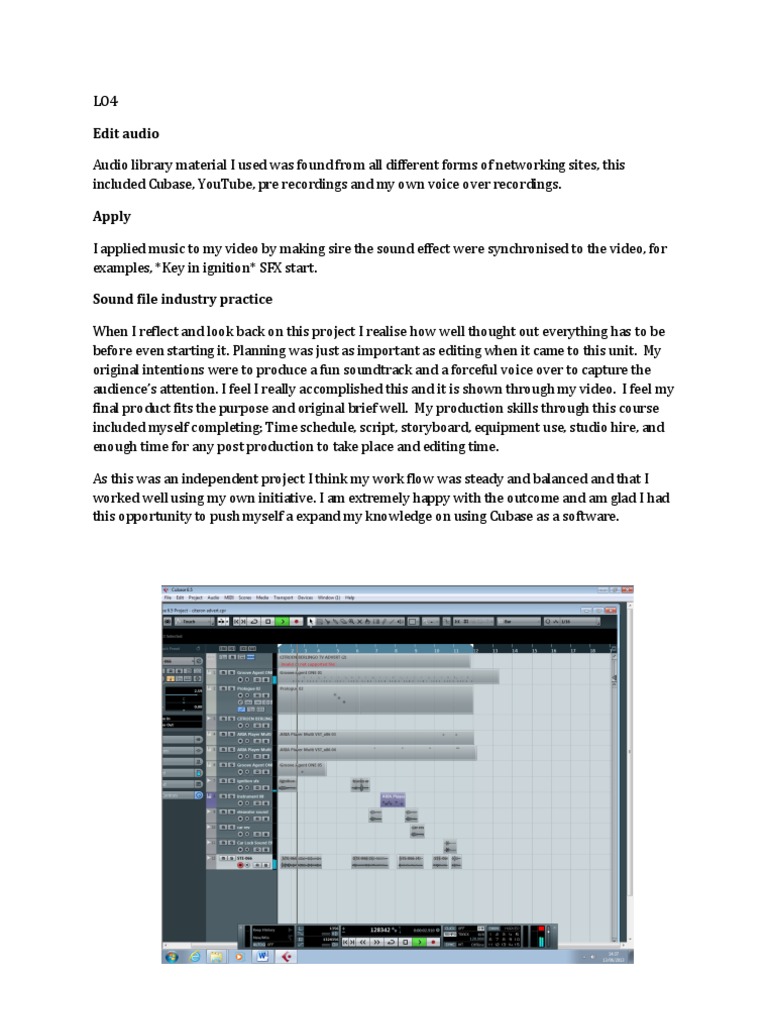 Audio Editing Process and Reflection | PDF