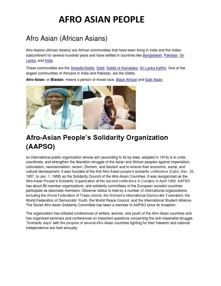 Afro Asian People | PDF | Social Science