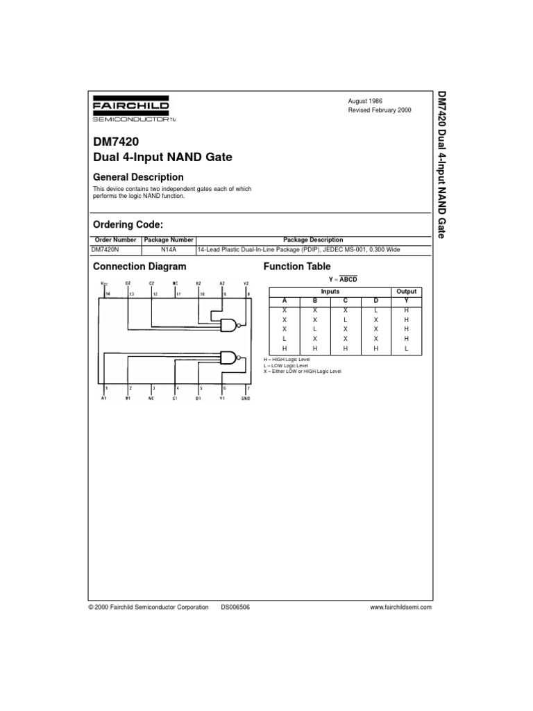 datasheet 7420.pdf | Flash Memory | Electric Current