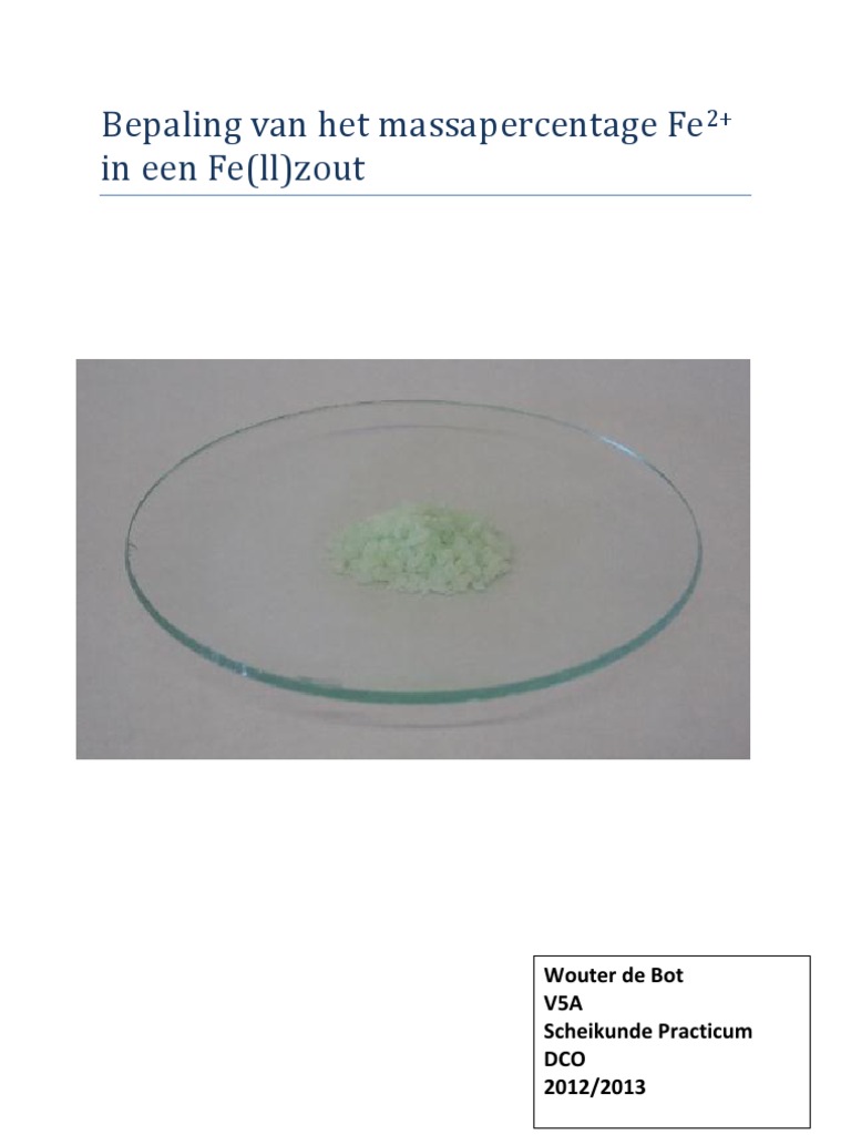 Scheikunde Practicum Fe (LL) Zout | PDF