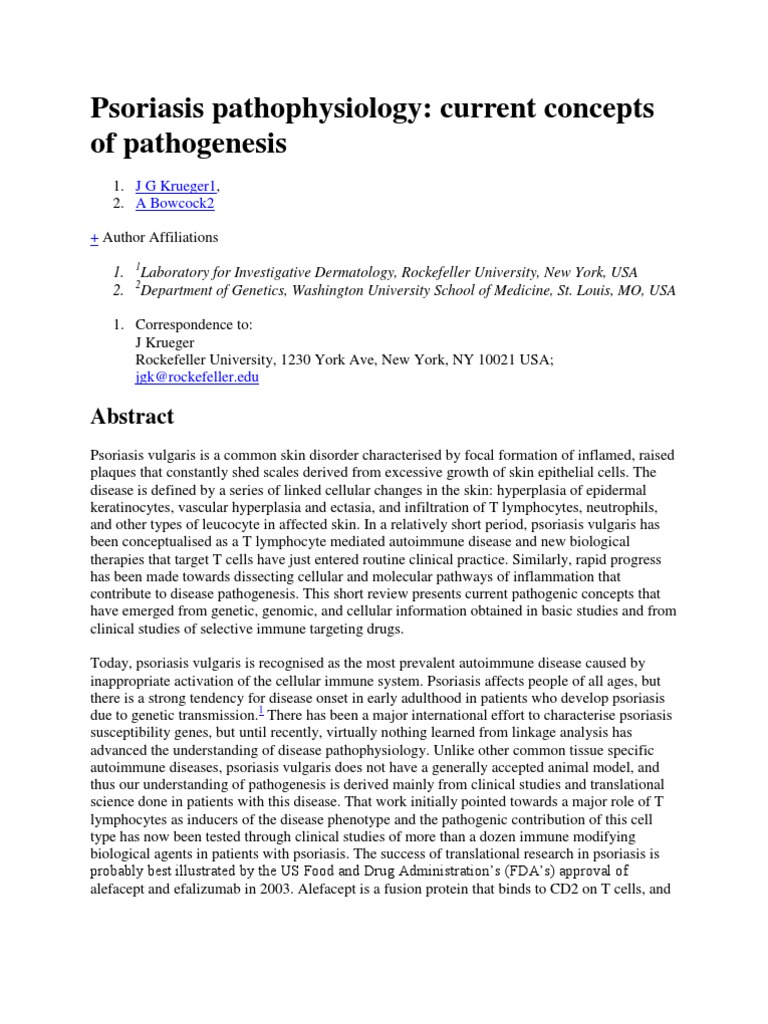 Psoriasis Pathophysiology | PDF | Psoriasis | Dendritic Cell