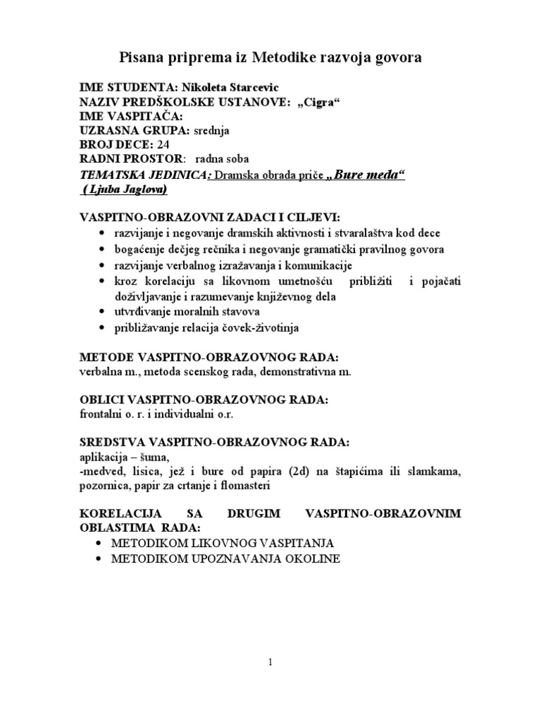 Razvoj-Govora-Priprema 1 | PDF