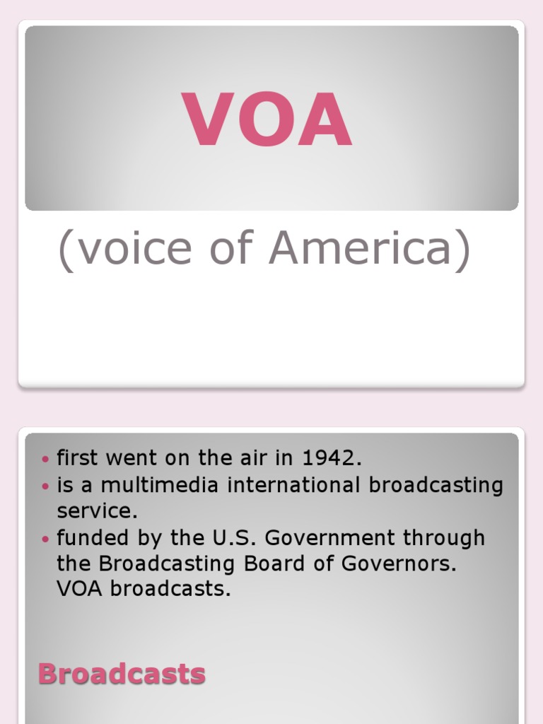 Voice of America | PDF | Mass Media | Communication