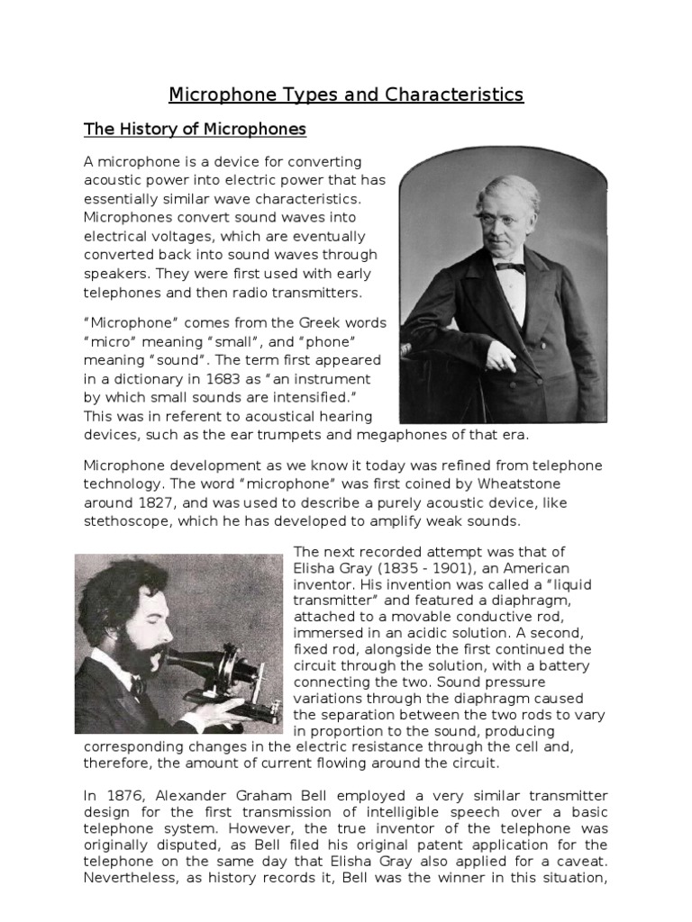 Microphone Types and Characteristics | PDF | Microphone | Telephone