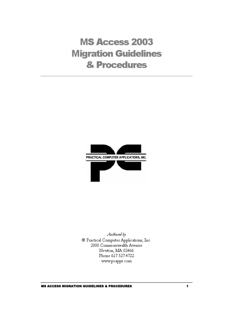 Ms Access Migration Guidelines And Procedures Pdf Microsoft Access Oracle Database 