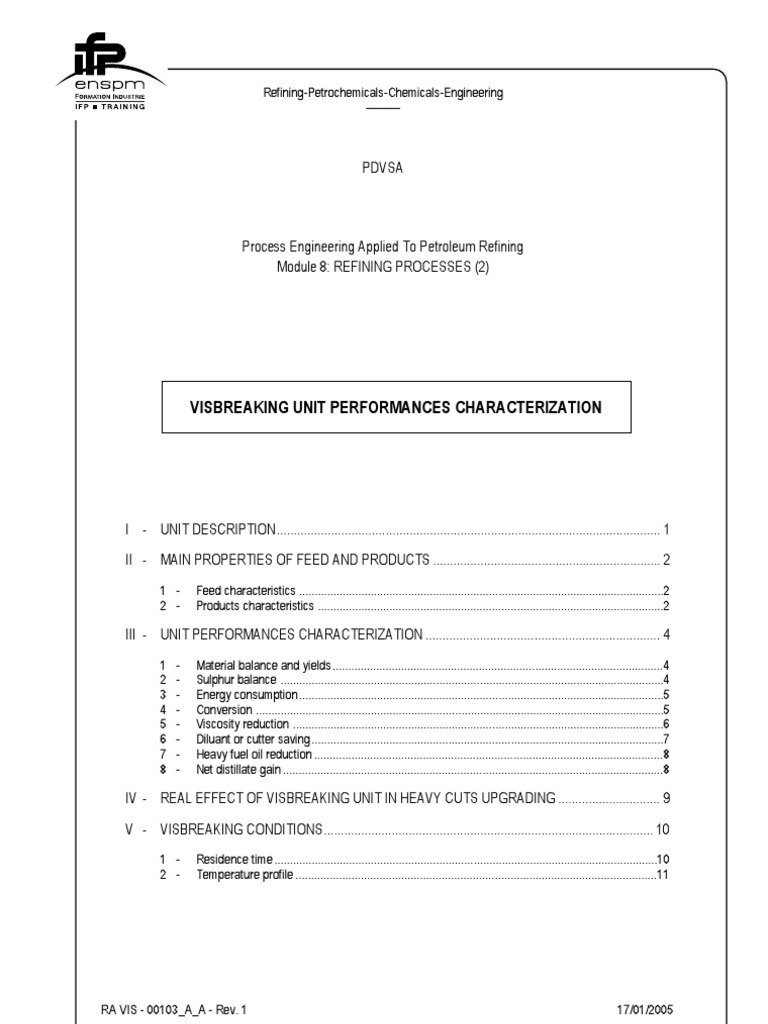 Visbreaking Unit PDF | PDF | Fuel Oil | Oil Refinery