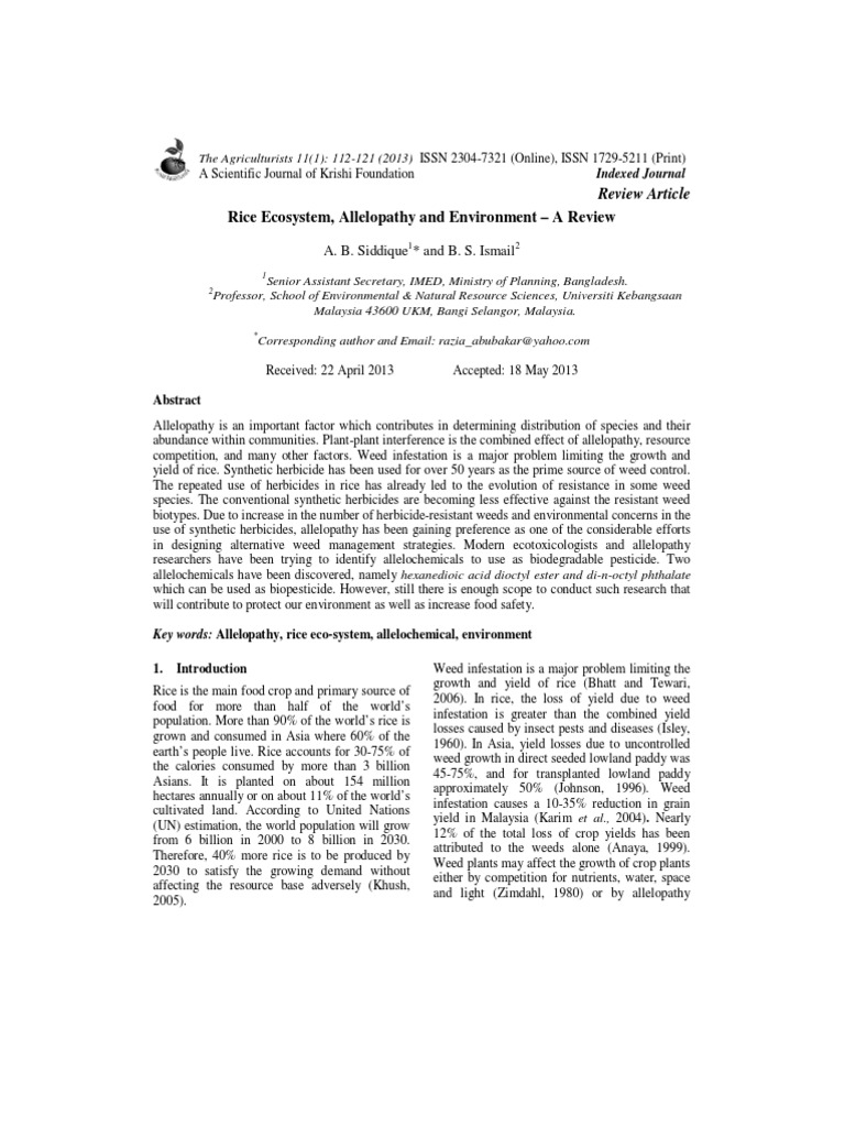 Siddique and Ismail 11 (1) 112-121 (2013) Review Article | PDF ...