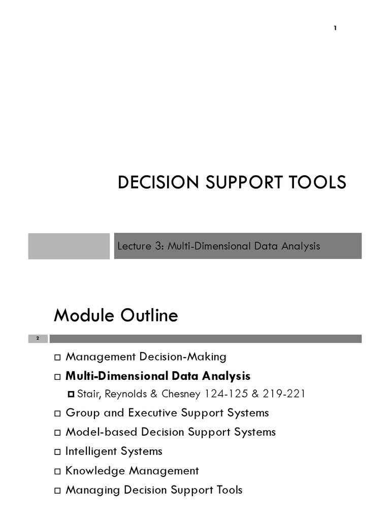 DST Lecture 03 - Multidimensional Data Analysis PDF | PDF | Business ...