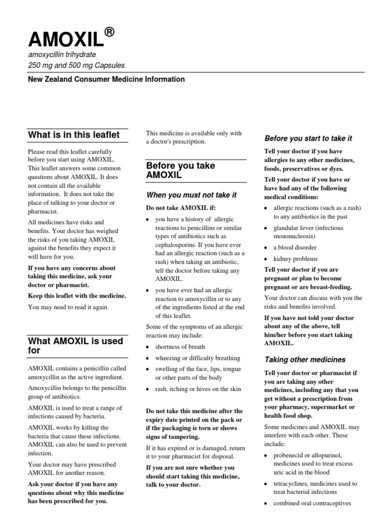 Amoxil: What Is in This Leaflet | PDF | Pharmaceutical Drug | Pharmacy