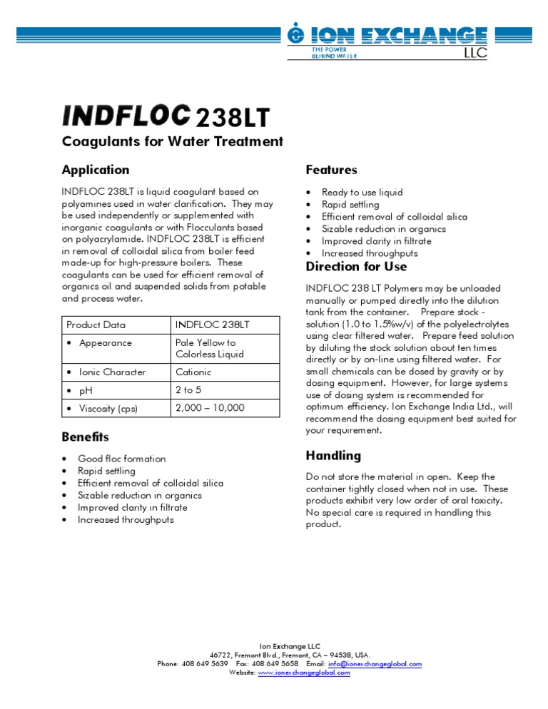 Coagulants For Water Treatment: Application Features | PDF | Science ...