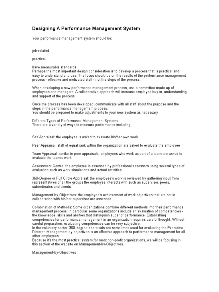 Designing A Performance Management System | PDF | Performance Appraisal ...