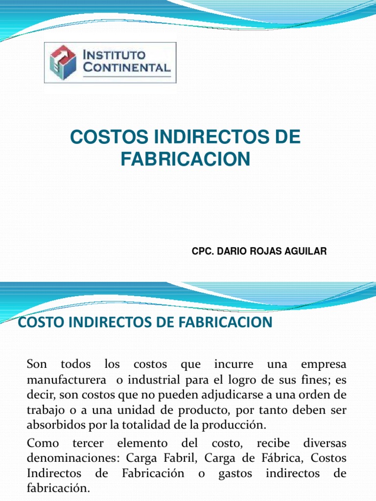 6 Costos Indirectos de Fabricacion | Costo | Distribución (Negocios)