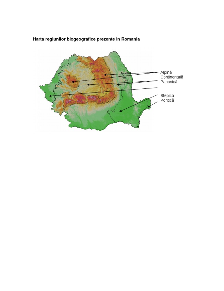 Harta Regiuni Biogeografice Romania | PDF