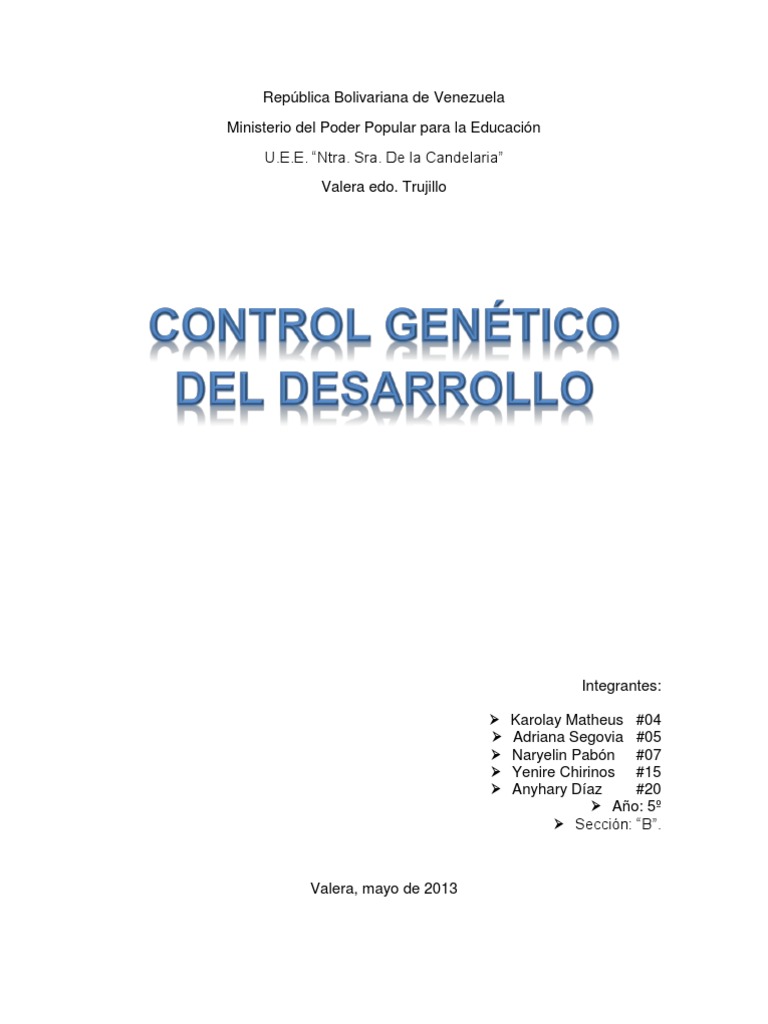 Control Genetico Del Desarrollo!! | PDF | Enzima | Regeneración (biología)