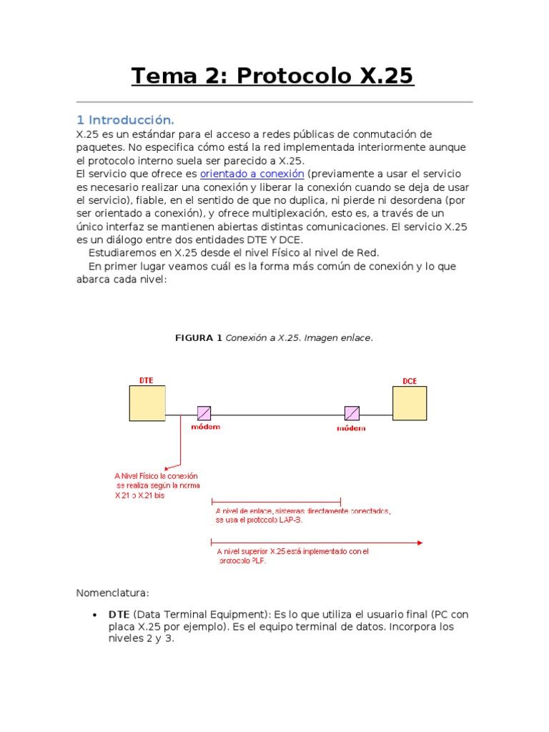 Protocolo X.25: Niveles Físico y Red | PDF | Ingeniería en ...