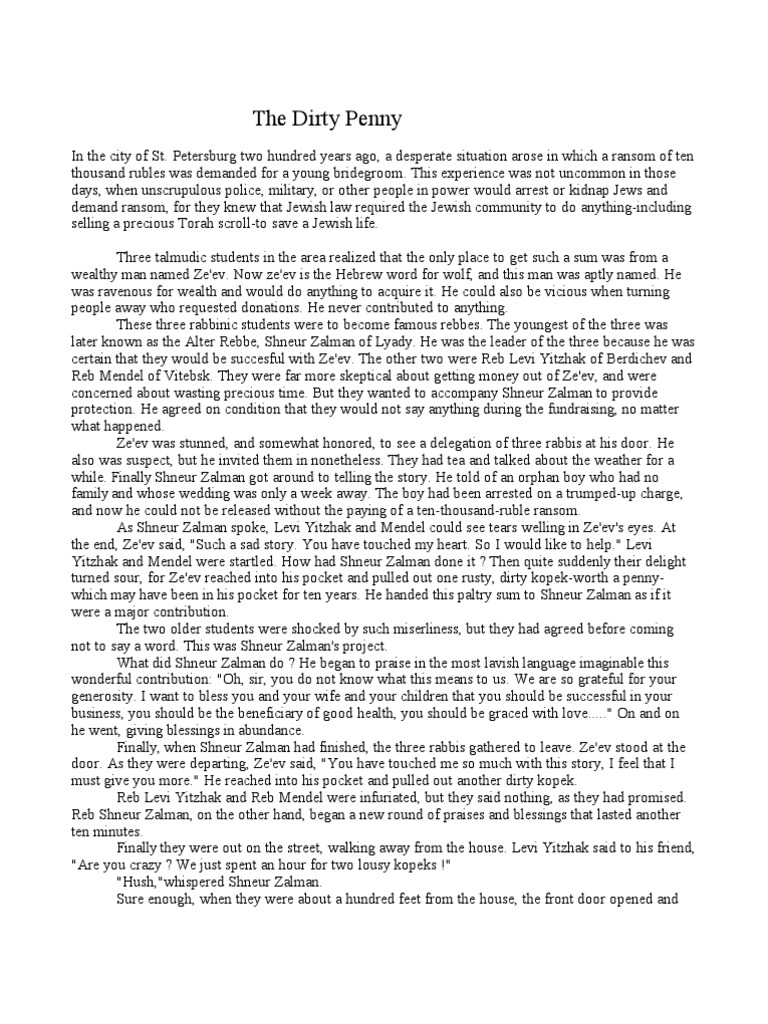 Dirty Penny | PDF | Jews And Judaism | Jewish Law
