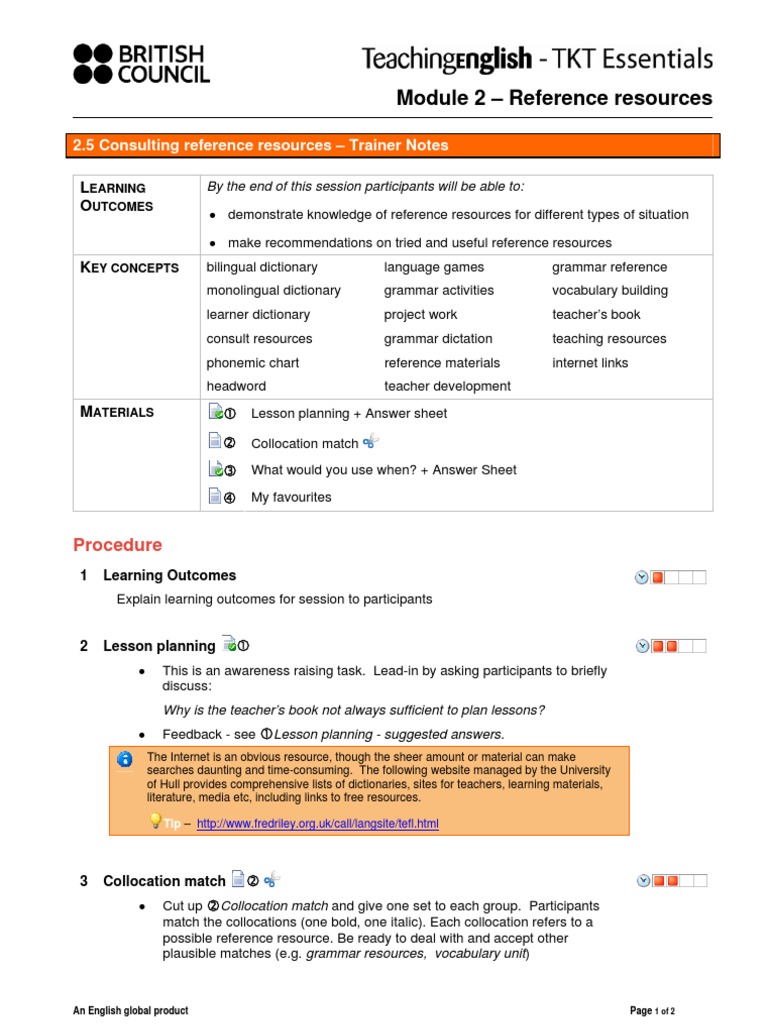 Module 2 - Reference Resources | PDF | Dictionary | Linguistics