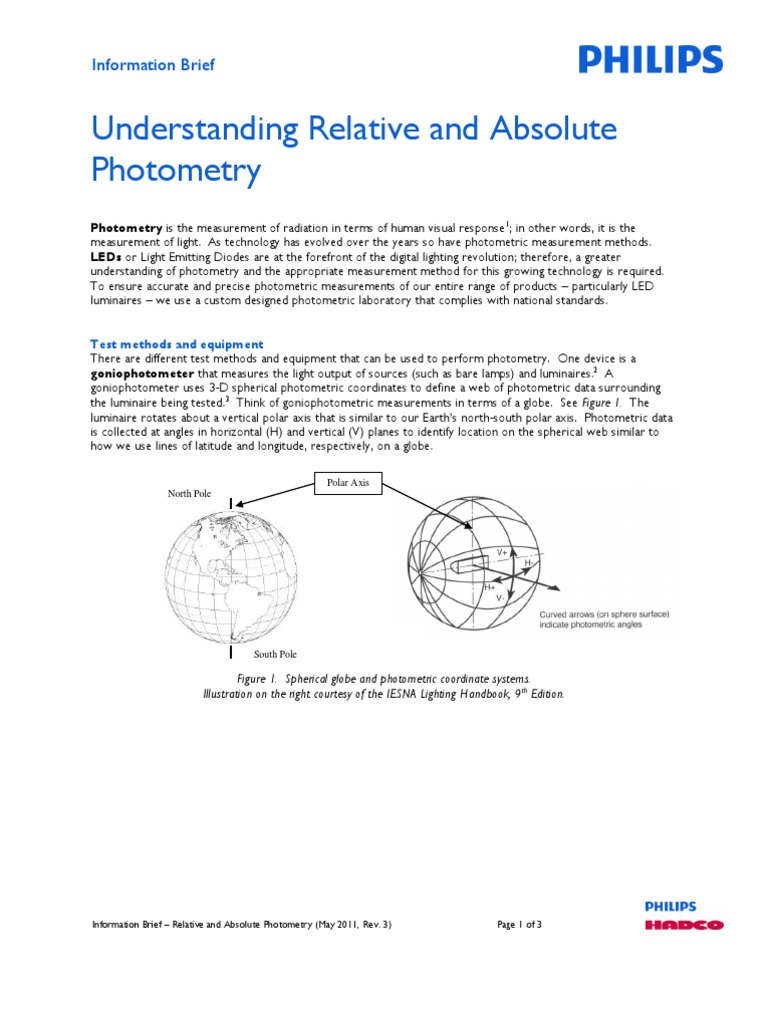 Philips Hadco-Information Brief Absolute and Relative Photometry | PDF ...