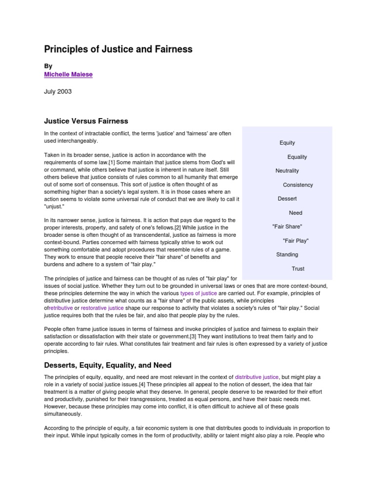 Principles of Justice and Fairness | PDF | Equal Opportunity | Social ...