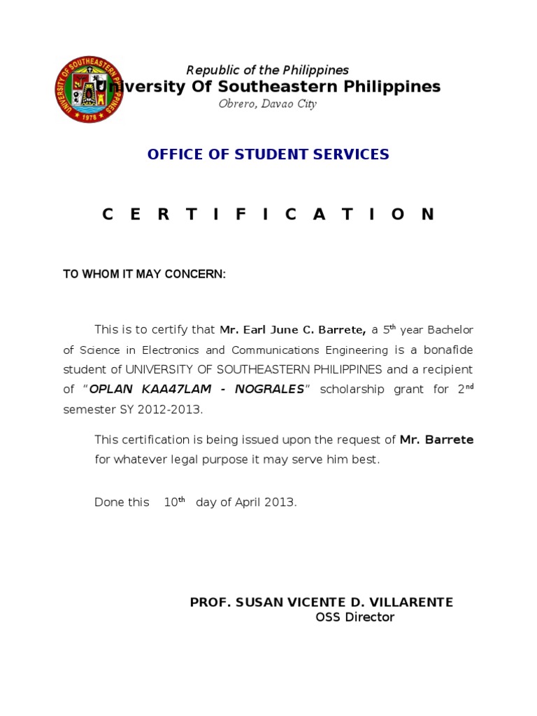 Ched Certification | PDF