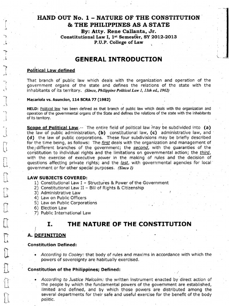 Constitutional Law 1 (Hand Out 1-5) | PDF | Exclusive Economic Zone ...