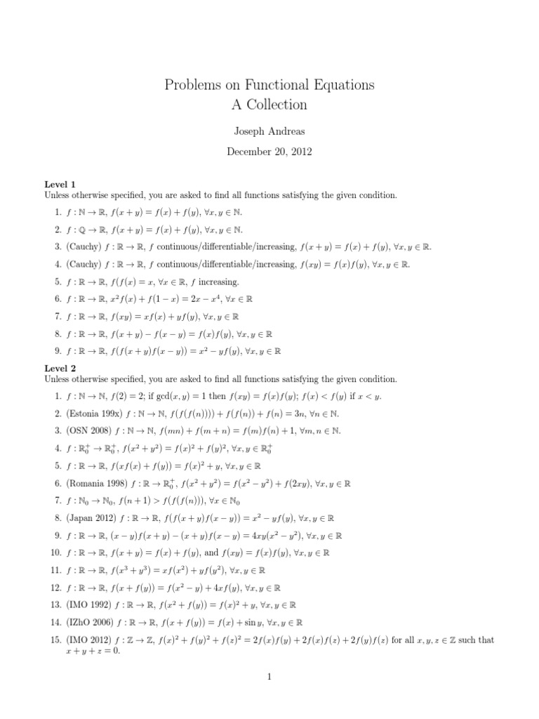 Functional Equation PDF | PDF | Mathematical Relations | Number Theory