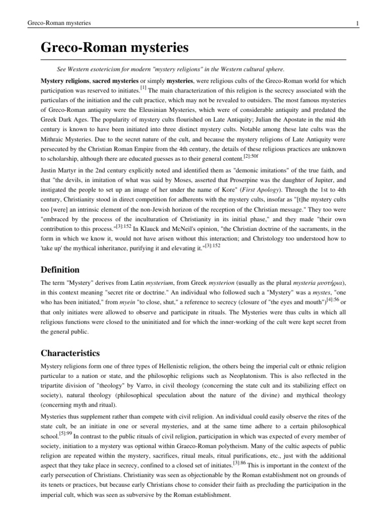 Greco Roman Mysteries | PDF | Ancient Roman Religion | Ancient ...