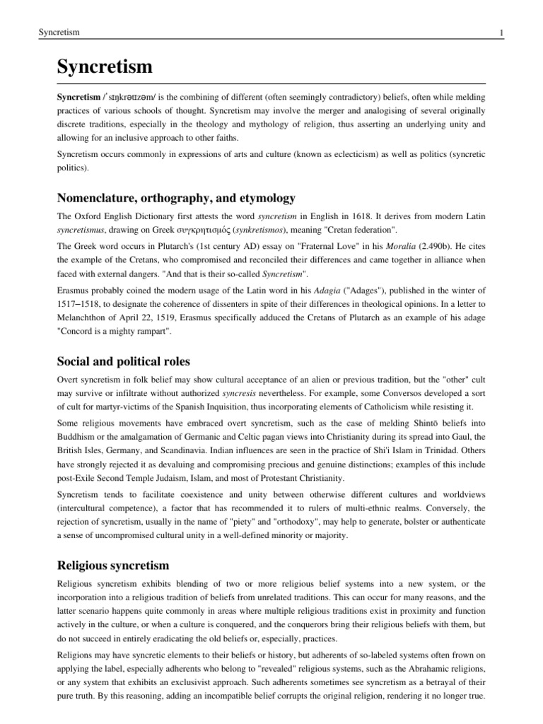 Syncretism | Religious Belief And Doctrine | Religious Faiths