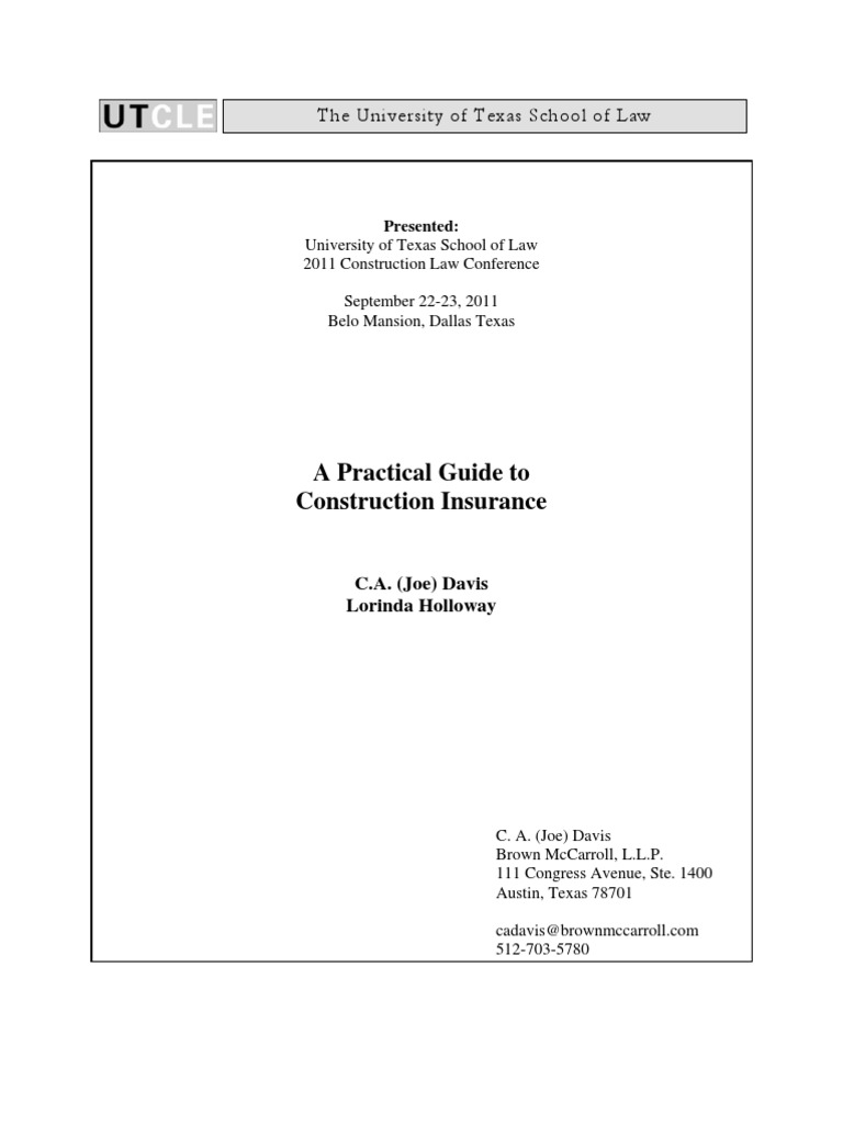A Practicle Guide To Construction Insurance Cost | Download Free PDF ...