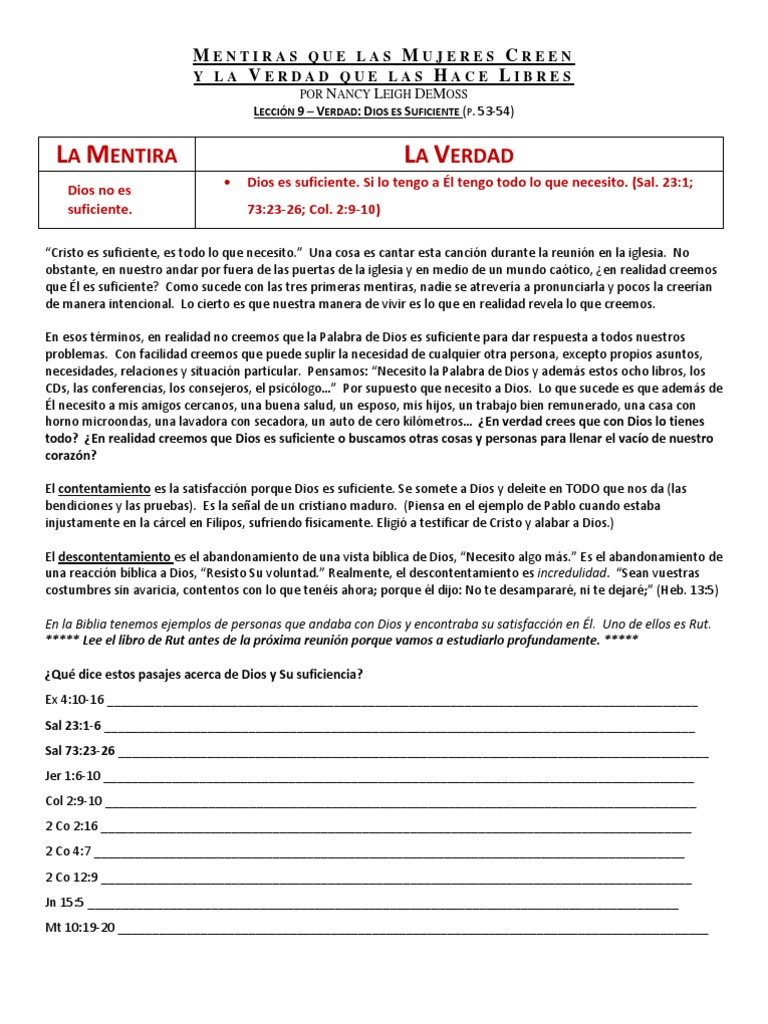 Dios Es Suficiente L9 | PDF