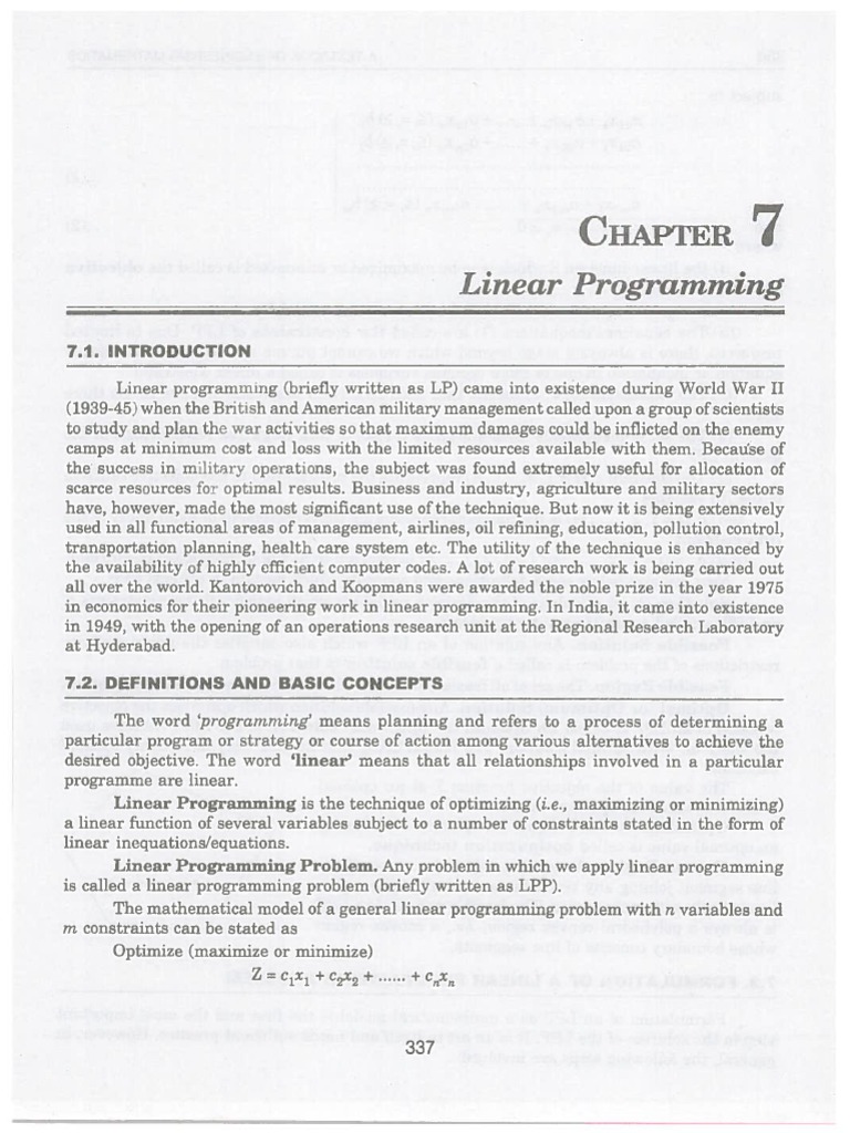 Chapter 7001 | PDF | Mathematical Optimization | Linear Programming