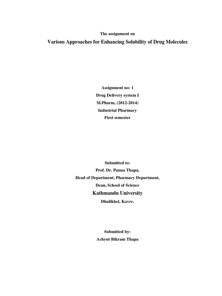 Assignment I Solubility | PDF | Solution | Dissolution (Chemistry)