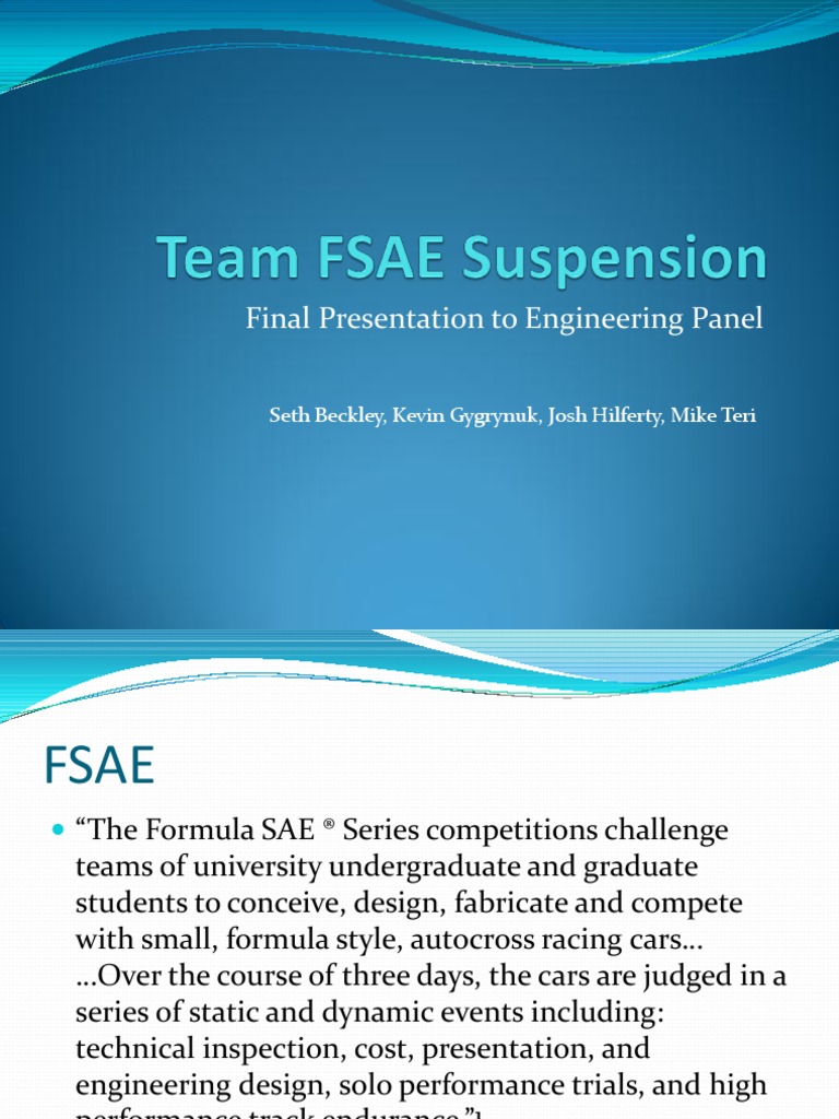 FSAE Suspension | PDF | Suspension (Vehicle) | Automotive Industry