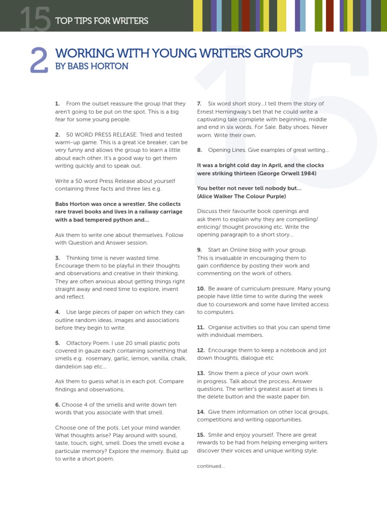 15 Essential Tips for Young Writers | PDF | Olfaction | Thought