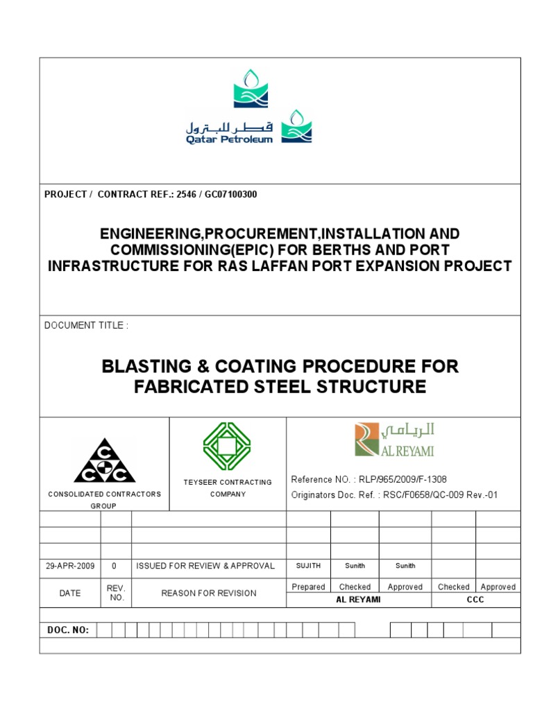 Blasting and Coating Procedure | Paint | Specification (Technical Standard)