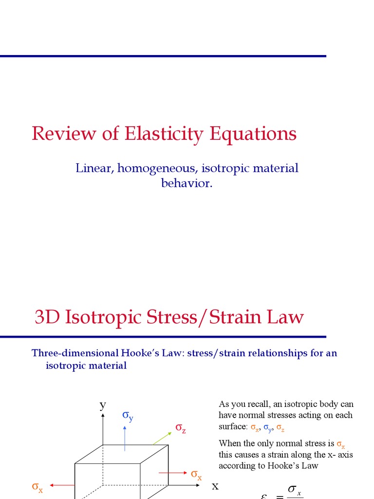 Review of Elasticity Equations | Integral | Deformation (Mechanics)