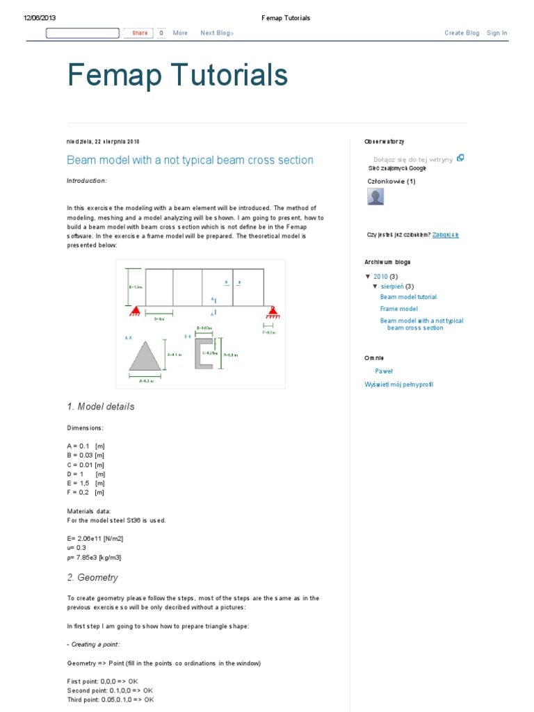 Femap Tutorials | PDF | Bending | Beam (Structure)