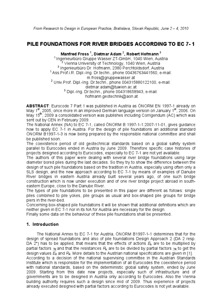Details of Design of Pile Foundations For River Bridges | PDF