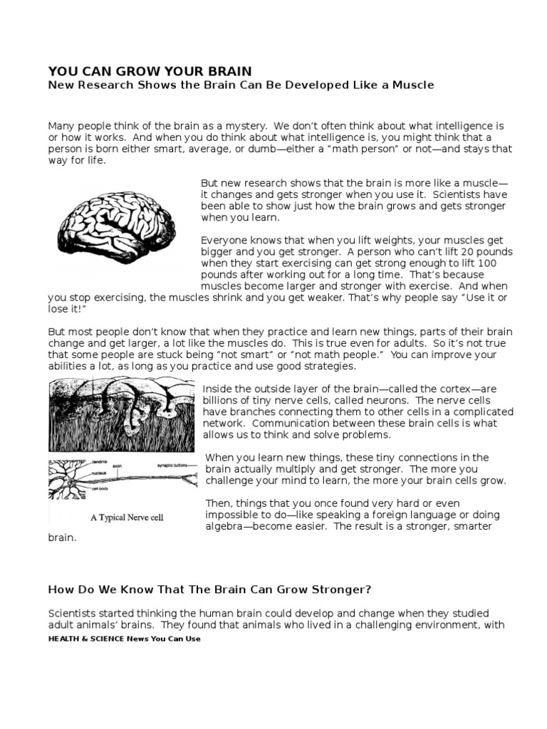 Grow Your Brain: Intelligence Development | PDF | Brain | Muscle